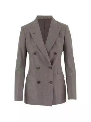 Tagliatore Double-breasted Micro-check Blazer - Brown