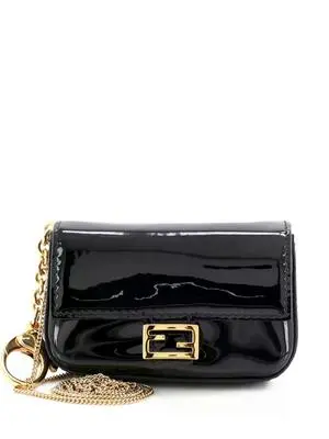 Fendi Patent Nano Baguette Charm Bag - Black