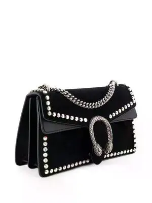 Gucci Dionysus Suede Small Shoulder Bag With Crystal Embellishments