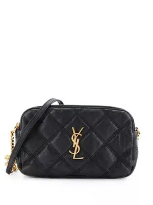 Saint Laurent Becky Double Zip Quilted Leather Mini Crossbody Bag - Black