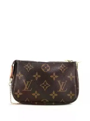 LOUIS VUITTON Pochette Accessoires Monogram Canvas Mini Clutch Bag - Brown