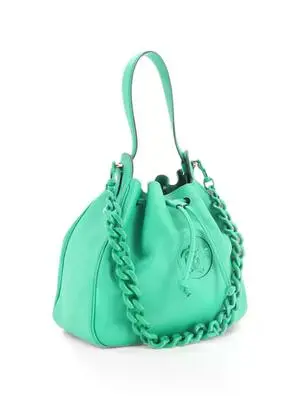 Versace La Medusa Bucket Leather Large Hobo Bag - Green
