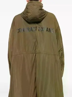 JUUN.J Hooded Slogan-print Parka
