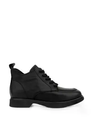LINDA BAUMANN Lace-up Side-zip Ankle Boots - Black