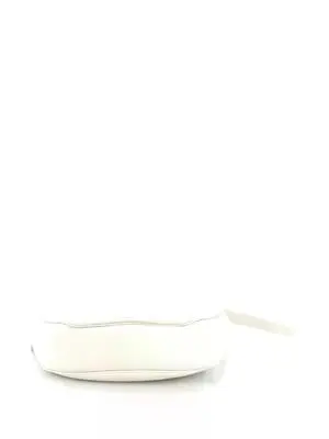 Celine Heloise Triomphe Embossed Leather Medium Shoulder Bag - White