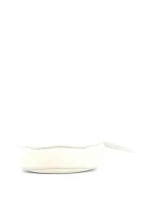Celine Heloise Triomphe Embossed Leather Medium Shoulder Bag - White