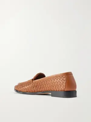 Bottega Veneta Silenzio Intrecciato Leather Loafers