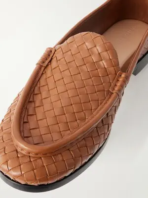 Bottega Veneta Silenzio Intrecciato Leather Loafers