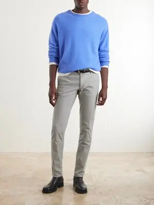 SLOWEAR Slim-fit Stretch-cotton Trousers - Gray