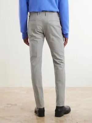 SLOWEAR Slim-fit Stretch-cotton Trousers - Gray