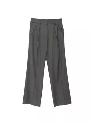 Antonelli Firenze Salice Pleated Wide-leg Trousers - Grey