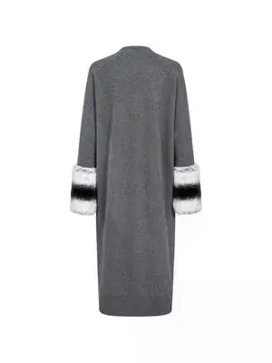 IZAAK AZANEI Faux-fur Trim Cardigan - Grey