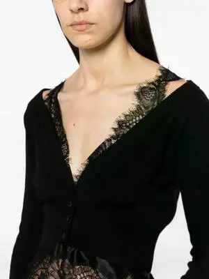 Ermanno Scervino Lace Trim Cardigan - Black