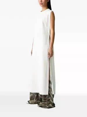 VICOLO Sleeveless Maxi Dress With Side Slits - White