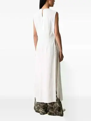 VICOLO Sleeveless Maxi Dress With Side Slits - White