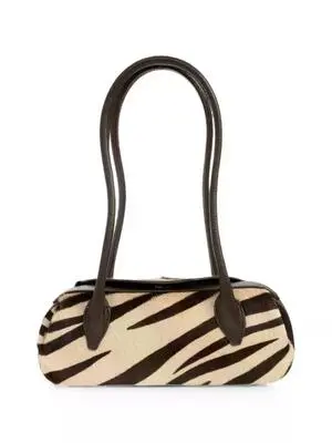 Yuzefi Oyster Zebra-print Shoulder Bag - Neutrals