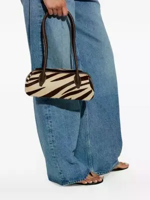 Yuzefi Oyster Zebra-print Shoulder Bag