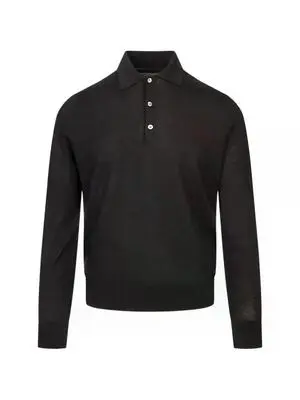Canali Long-sleeve Polo Shirt - Black