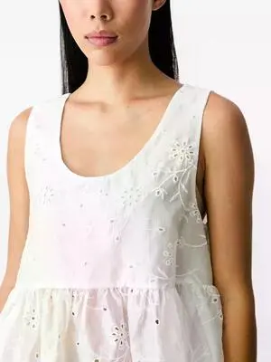 VICOLO Broderie-anglaise Peplum Top