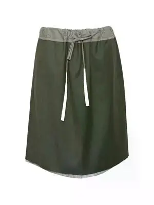 SONIA CARRASCO Drawstring-waistband Panelled Mini Skirt - Green