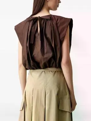 VICOLO Gathered Tie-fastening Blouse