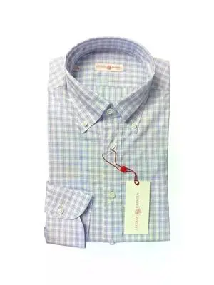 Luciano Barbera Checked Button-down Shirt - Blue