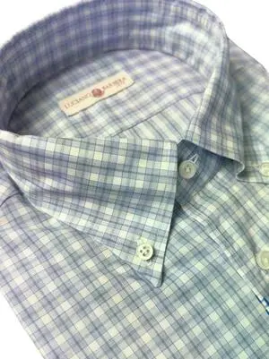 Luciano Barbera Checked Button-down Shirt - Blue