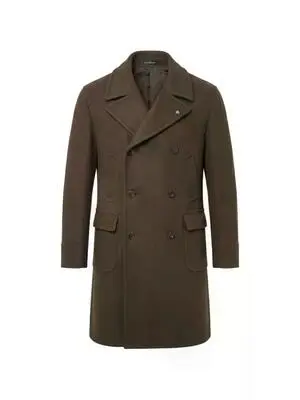 Tagliatore Double-breasted Wool Coat - Brown