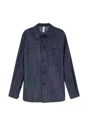 HEVO Bari Patch-pocket Long-sleeve Shirt Jacket - Blue