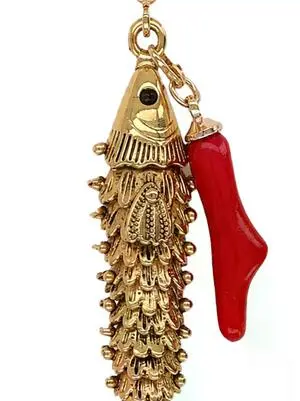 Isabel Marant Étoile Tone Fish And Coral Charm Hoop Earrings - Gold