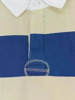 POMPEII Striped Long-sleeve Polo Shirt - Blue