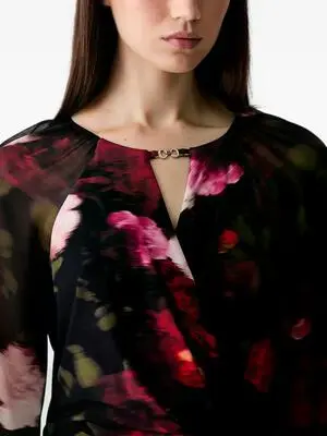 Joseph Ribkoff Floral Print Ruffled Midi Dress