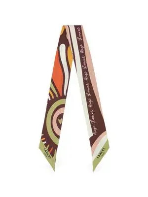LANCEL Printed Silk Headband - Brown