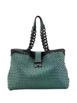 Bottega Veneta Roma Bag Intrecciato Nappa Medium Tote Bag - Green