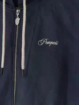 POMPEII Logo-embroidered Zip-up Hoodie