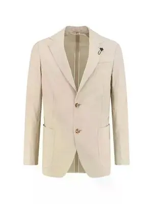 LARDINI Pin-detail Notch-lapel Blazer - Neutrals