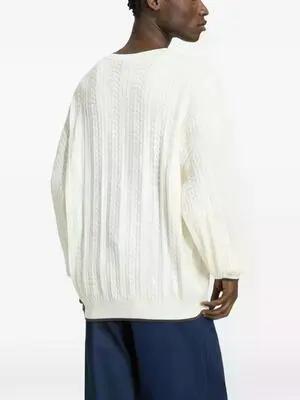 Adidas Cable-knit Crew-neck Sweatshirt