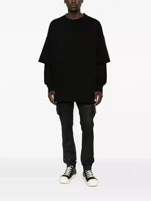 Rick Owens Layered-sleeve Oversized T-shirt - Black