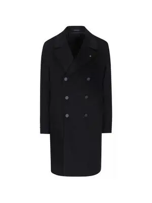Tagliatore Double-breasted Peaked-lapel Coat - Blue