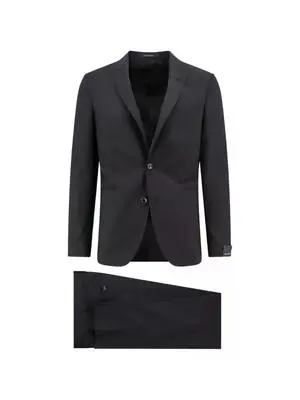Tagliatore Notched-lapel Single-breasted Suit - Black
