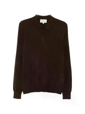 Eric Bompard Long-sleeve Cashmere Polo Shirt - Brown