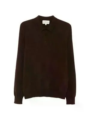 Eric Bompard Long-sleeve Cashmere Polo Shirt - Brown