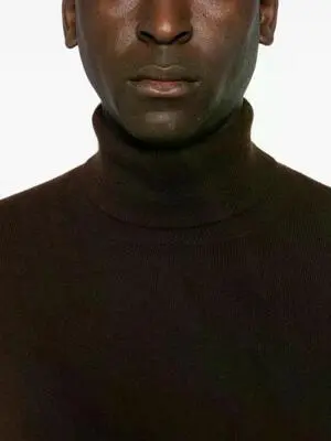 Eric Bompard Cashmere Roll Neck Knit - Brown