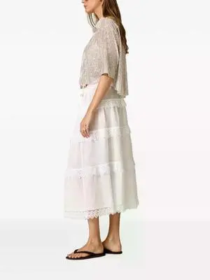 PNK Lace-trim Midi Skirt