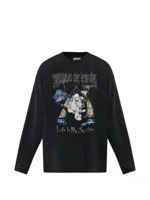 Vetements Graphic-print Long-sleeve T-shirt - Black