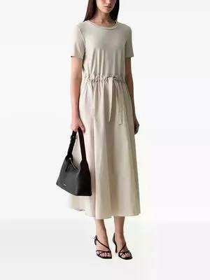 Joseph Ribkoff Maxi Dress With Drawstring Waist And Short Sleeves