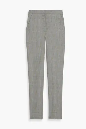 Alexander McQueen Checked Wool Slimleg Pants - Black
