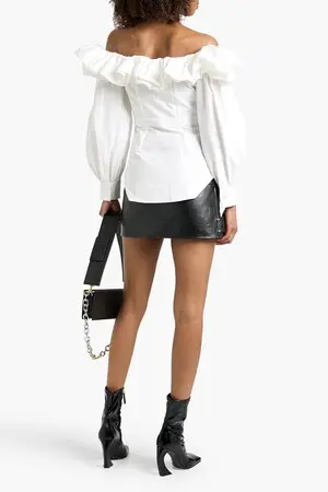 Alexander McQueen Zipdetailed Leather Mini Skirt