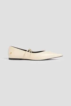 ANINE BING Nikki Leather Pointed Toe Flats - Ivory