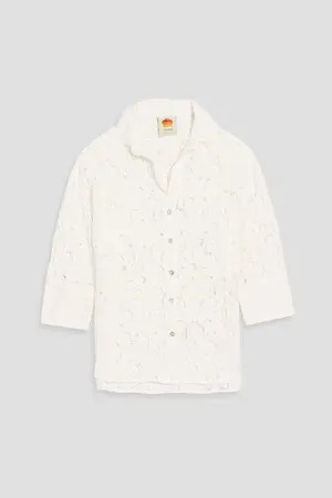 Farm Rio Broderie Anglaise Cotton Shirt - White
